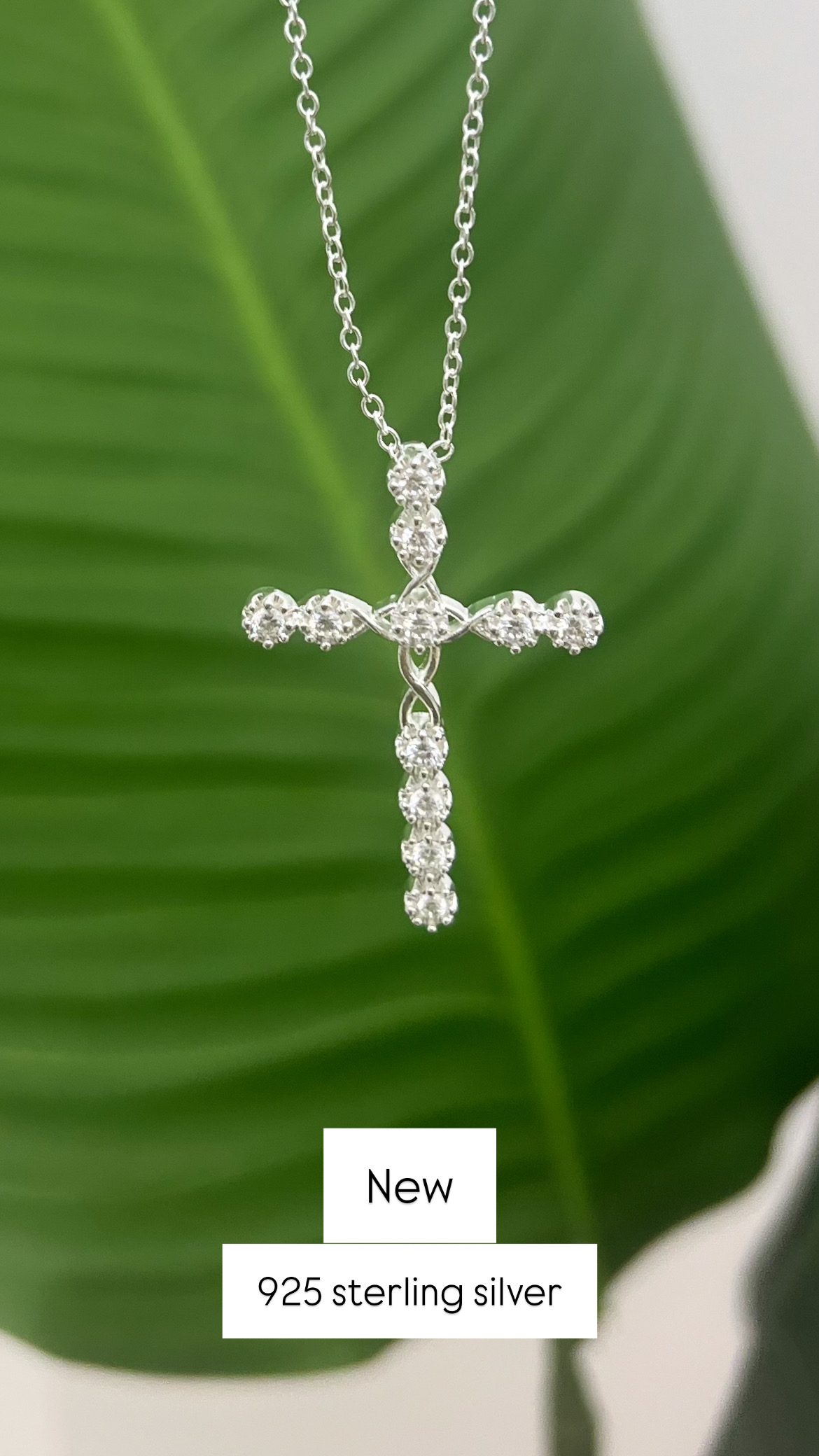 925SS big cross with stones necklace - THE GEM SPOT